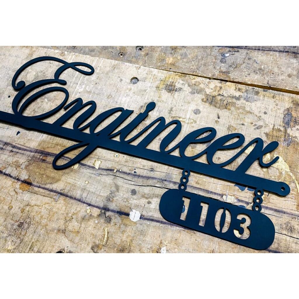 Designer Metal CNC Lazer Cut Name Plate – Customizable