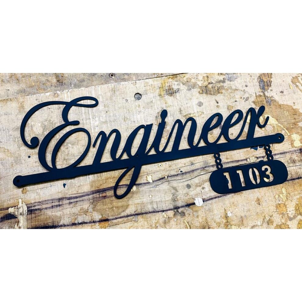 Designer Metal CNC Lazer Cut Name Plate – Customizable
