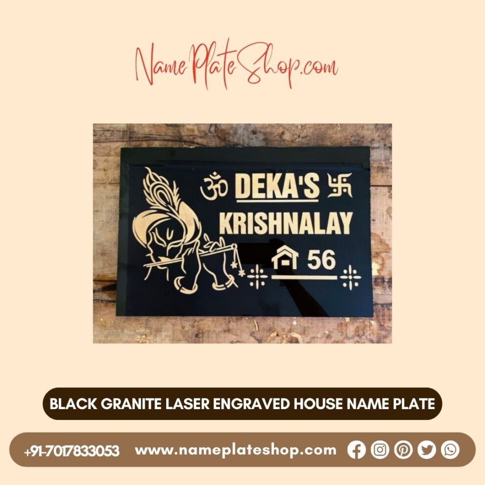 Black Granite Engraved House Name Plate 🏡 Timeless Elegance