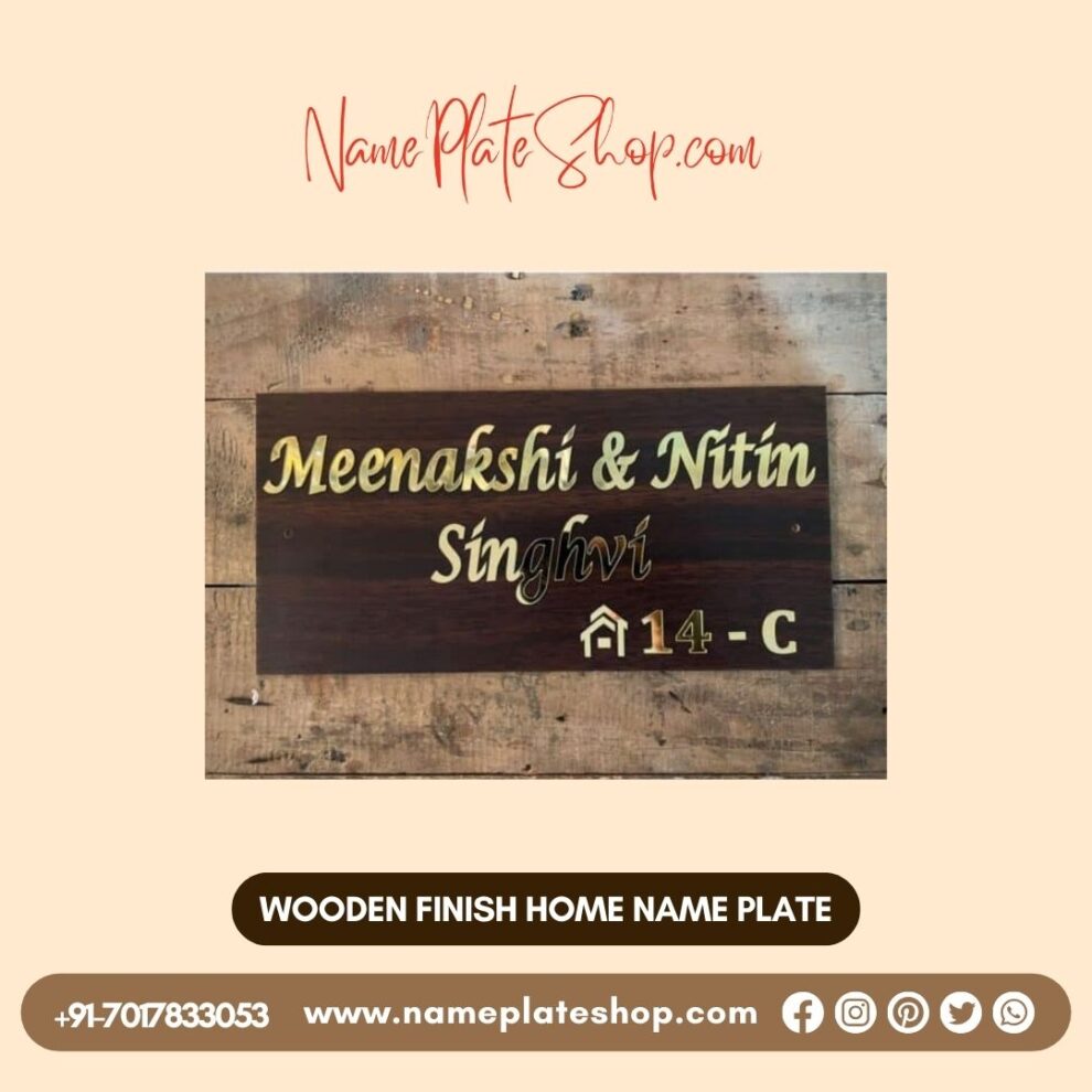 Wooden Finish Home Nameplates Crafting Timeless Warmth