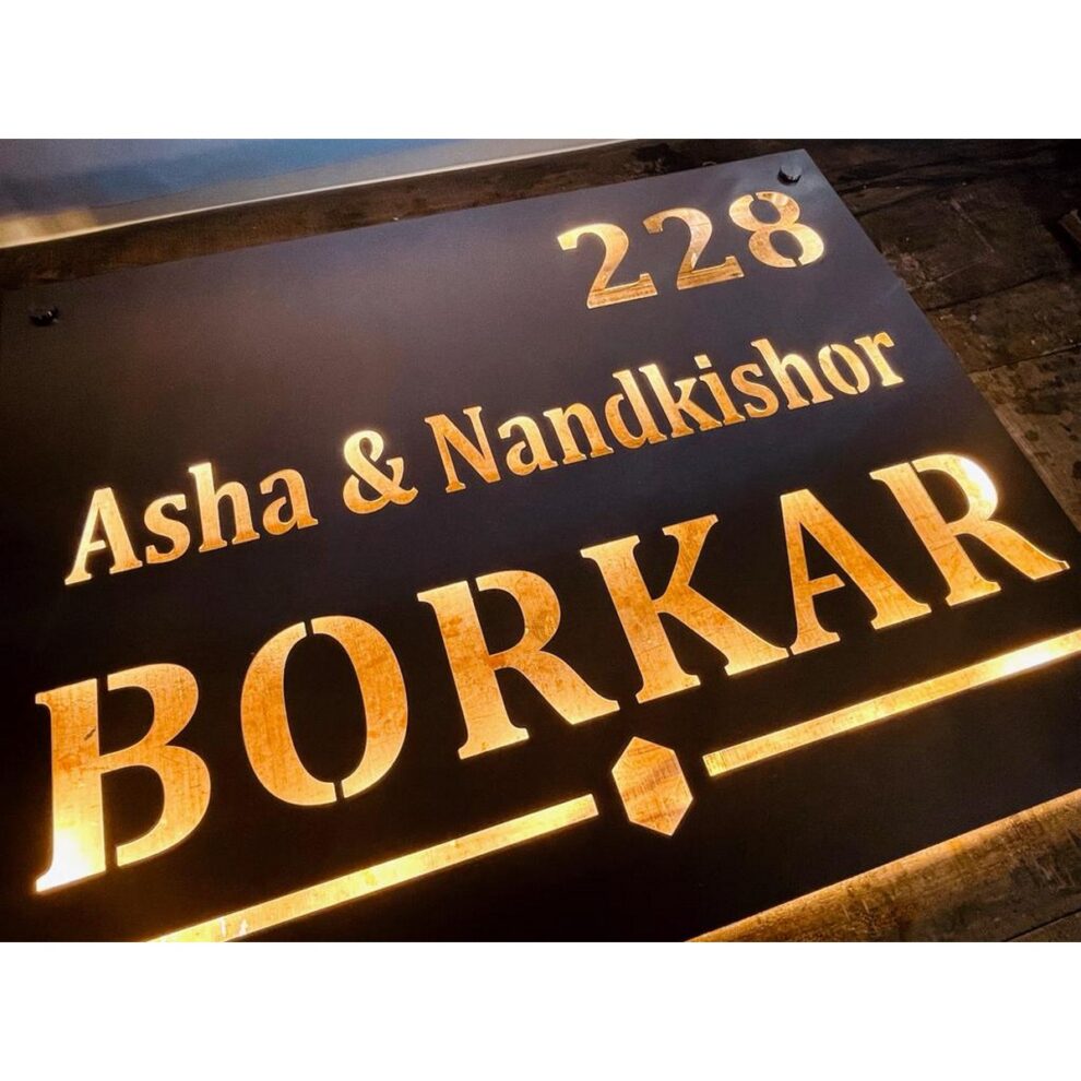 LED Waterproof Name Plate - Illuminate Your Identity