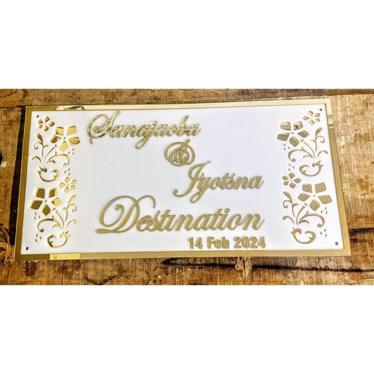 Designer Name Plate For Home Wooden & Acrylic Nameplate