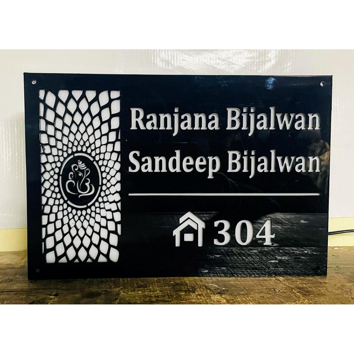 Acrylic LED Home Name Plate – Warm White LED