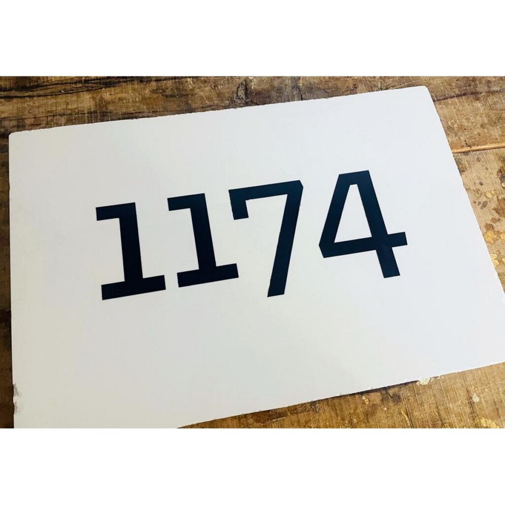 White Granite CNC Engraved Door Number Plate | Customizable