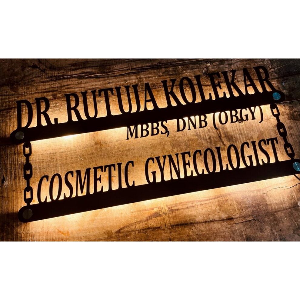 Custom Metal LED Name Plate for Doctor's Reception Wall