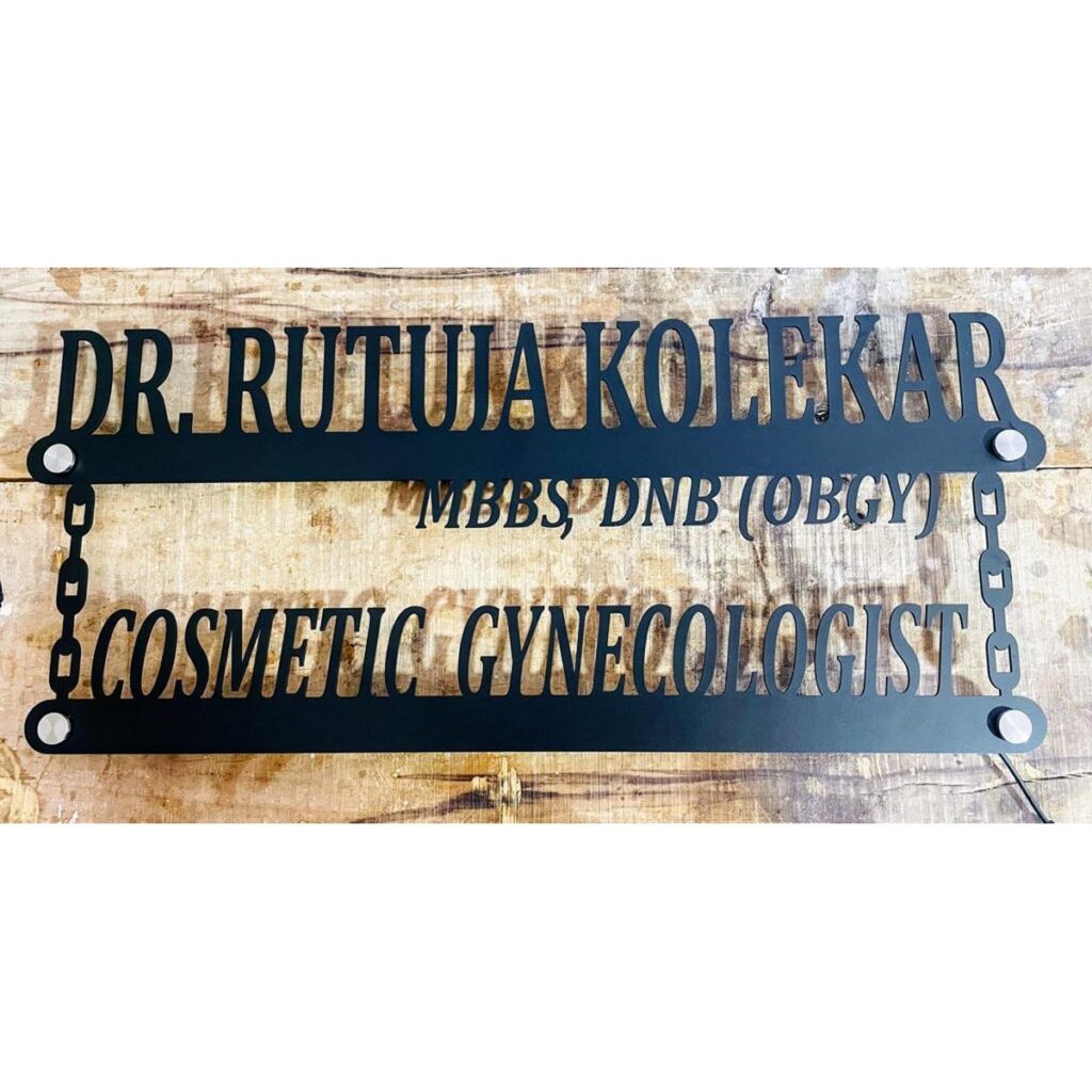 Custom Metal LED Name Plate for Doctor's Reception Wall