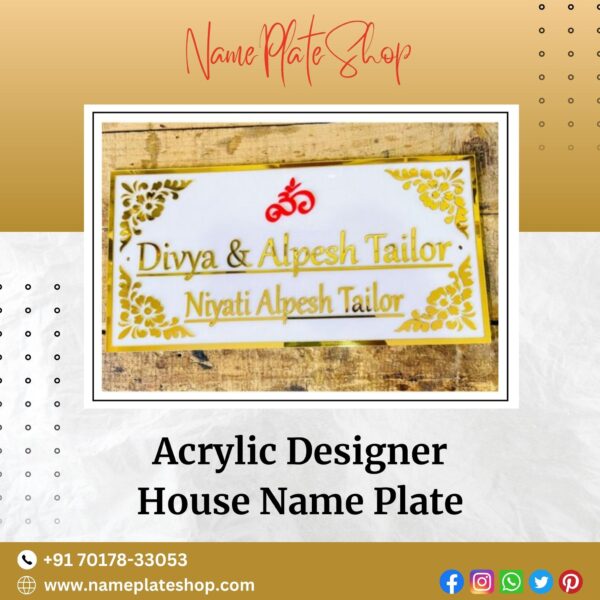 Acrylic Designer Home Nameplates Elevate Your Entrance Acrylic Designer Home Nameplates Elevate Your Entrance