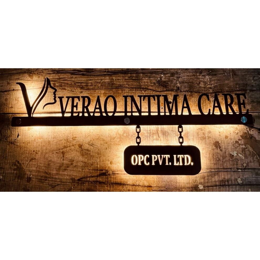 Custom Metal LED Name Plate for Doctor's Reception Wall