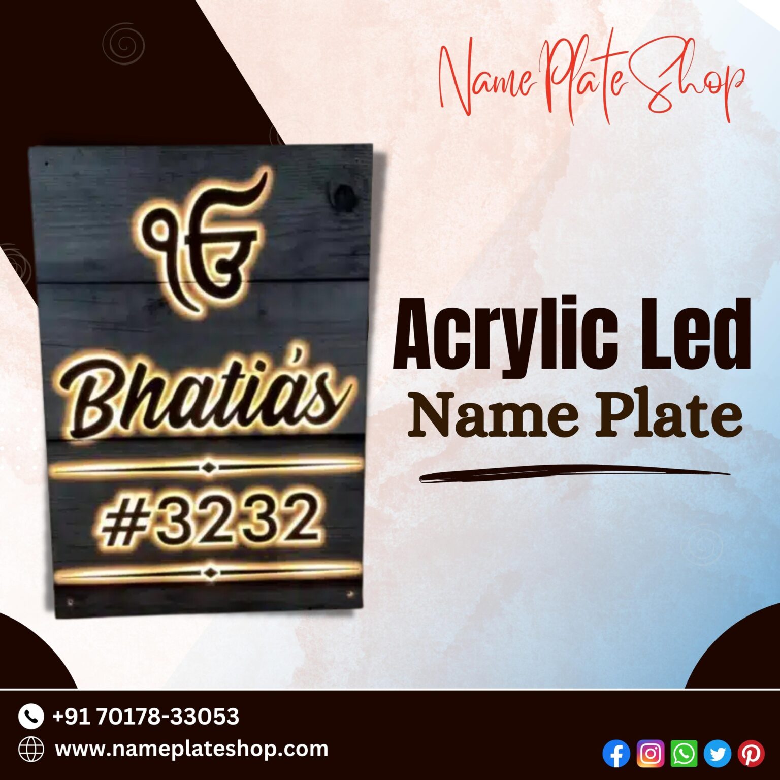 The beauty of Acrylic LED Nameplate Illuminate Your Home