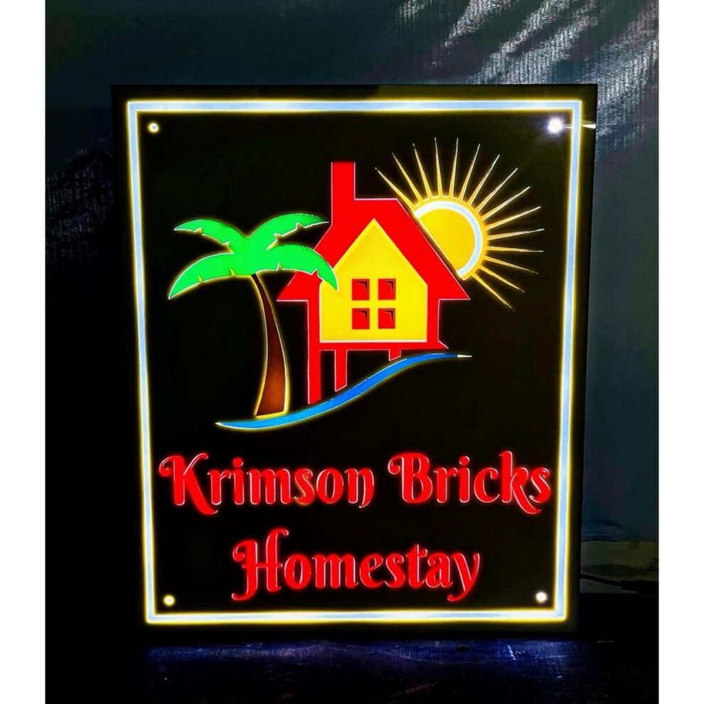 Jali Design Acrylic Led Name Plate – Waterproof – Nameplate Shop