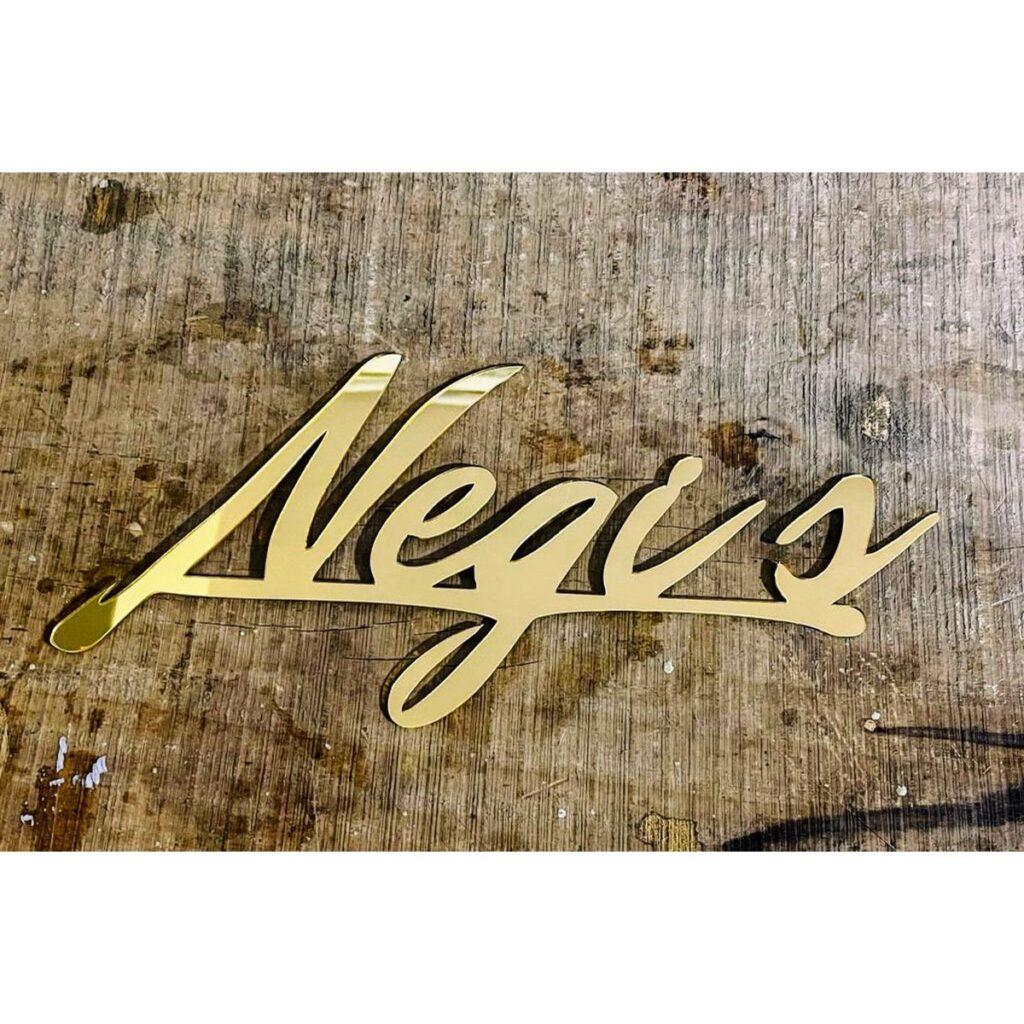 Golden Acrylic Customized Name Sign Elegant Design