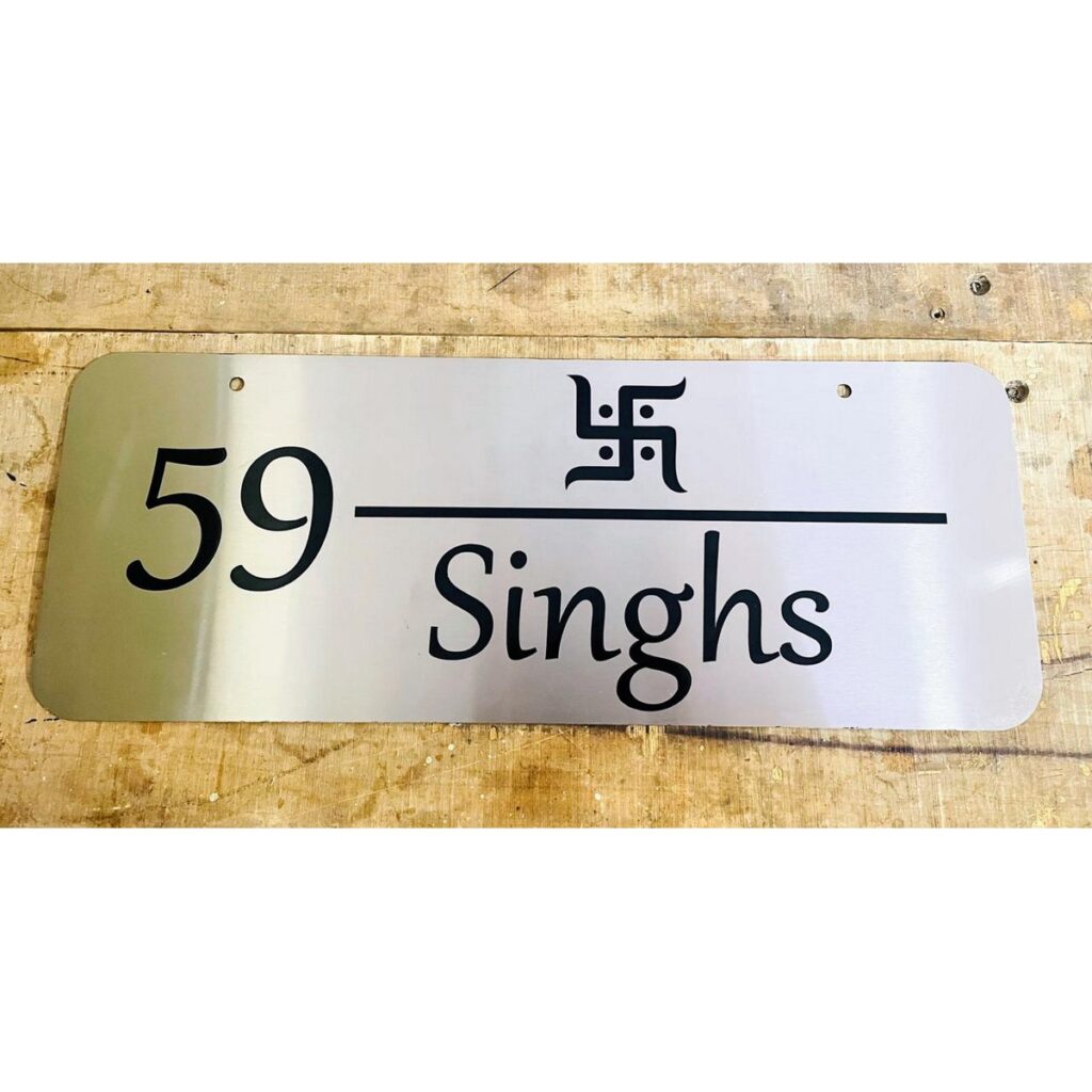Beautiful Stainless Steel 304 Grade House Name Plate – Style and ...