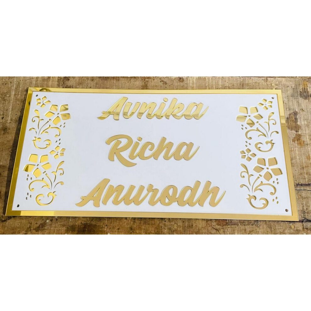 Radha Krishna Design Acrylic Name Plate 🏡 Customized