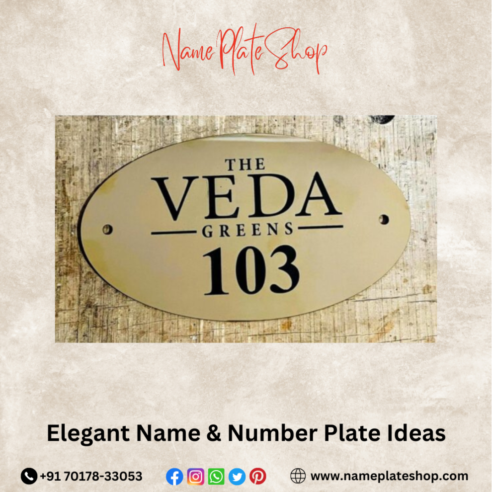 Elegant Name and Number Plate Ideas | Elevate Your Entryway
