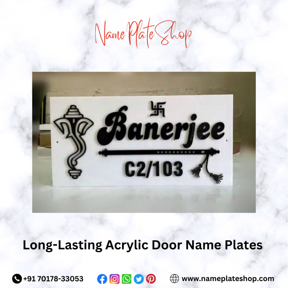 Beautiful Acrylic Door Name Plates | Welcome That Lasts