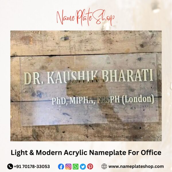 Modern Acrylic Nameplate | Design Your Dream Workspace