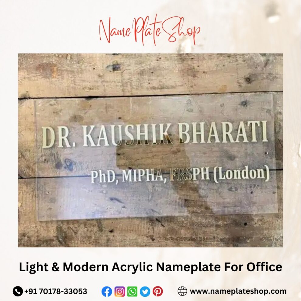 Modern Acrylic Nameplate | Design Your Dream Workspace