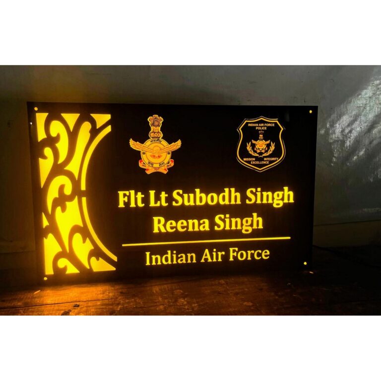Acrylic Personalised Army LED Name Plate | Waterproof