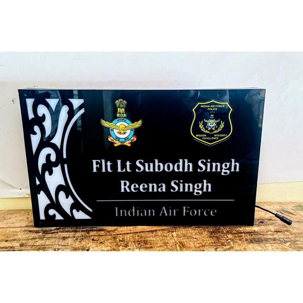 Acrylic Personalised Army LED Name Plate | Waterproof