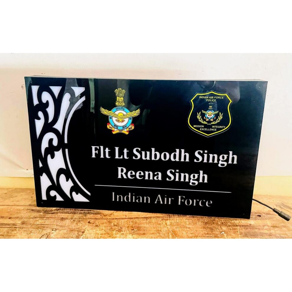 Acrylic Personalised Army LED Name Plate | Waterproof