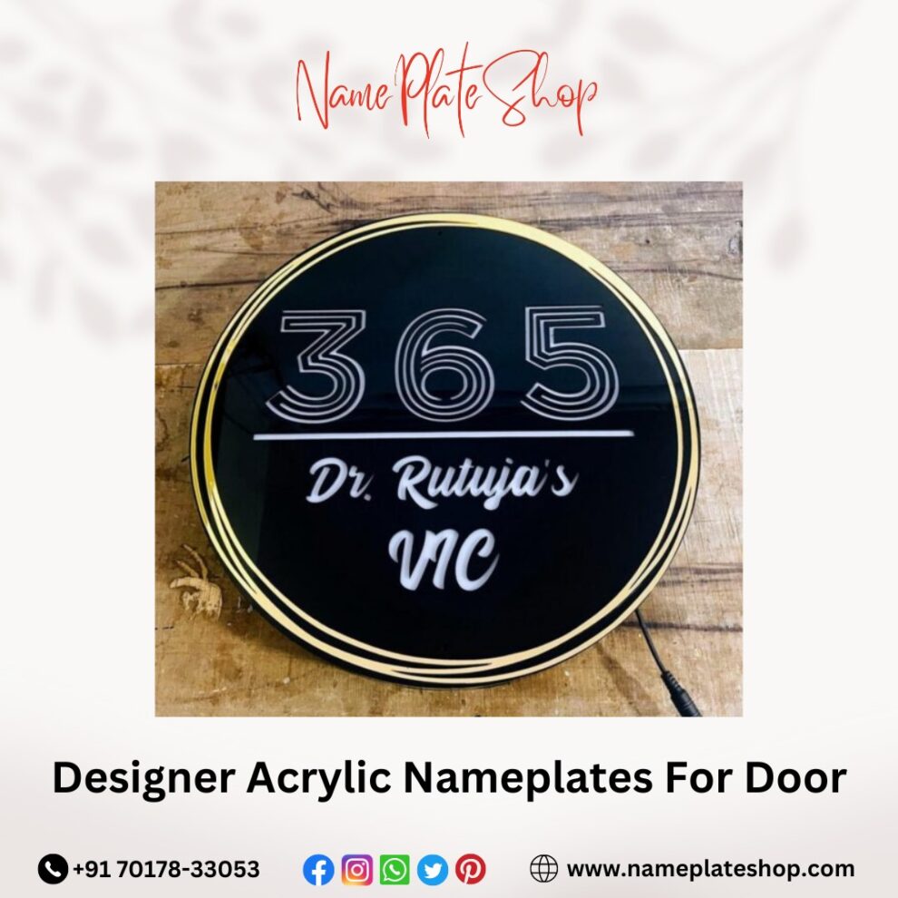 Acrylic Nameplates for Door - Modern Entryway Decor