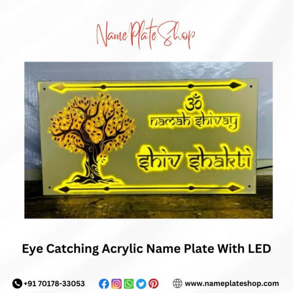 Acrylic Name Plate with LED | Illuminate Your Entrance