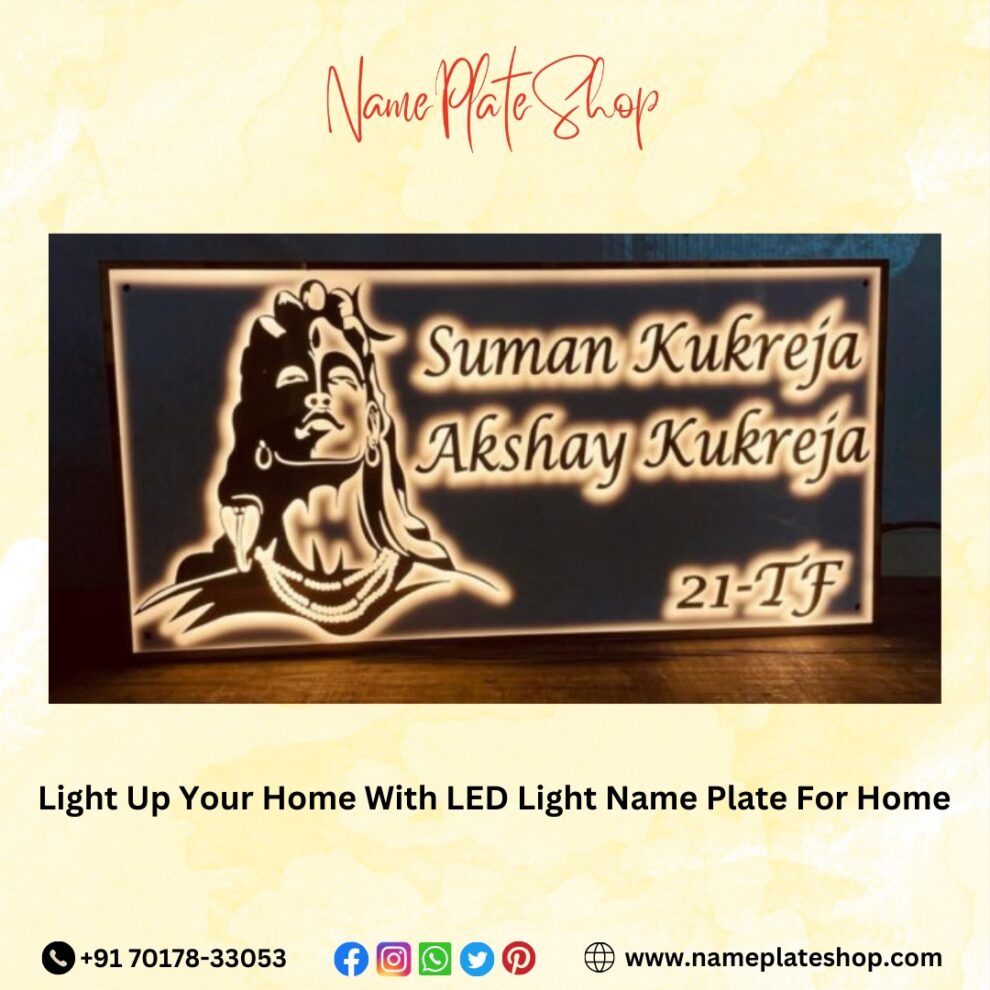 LED Name Plate For Home | Light Up Your Home