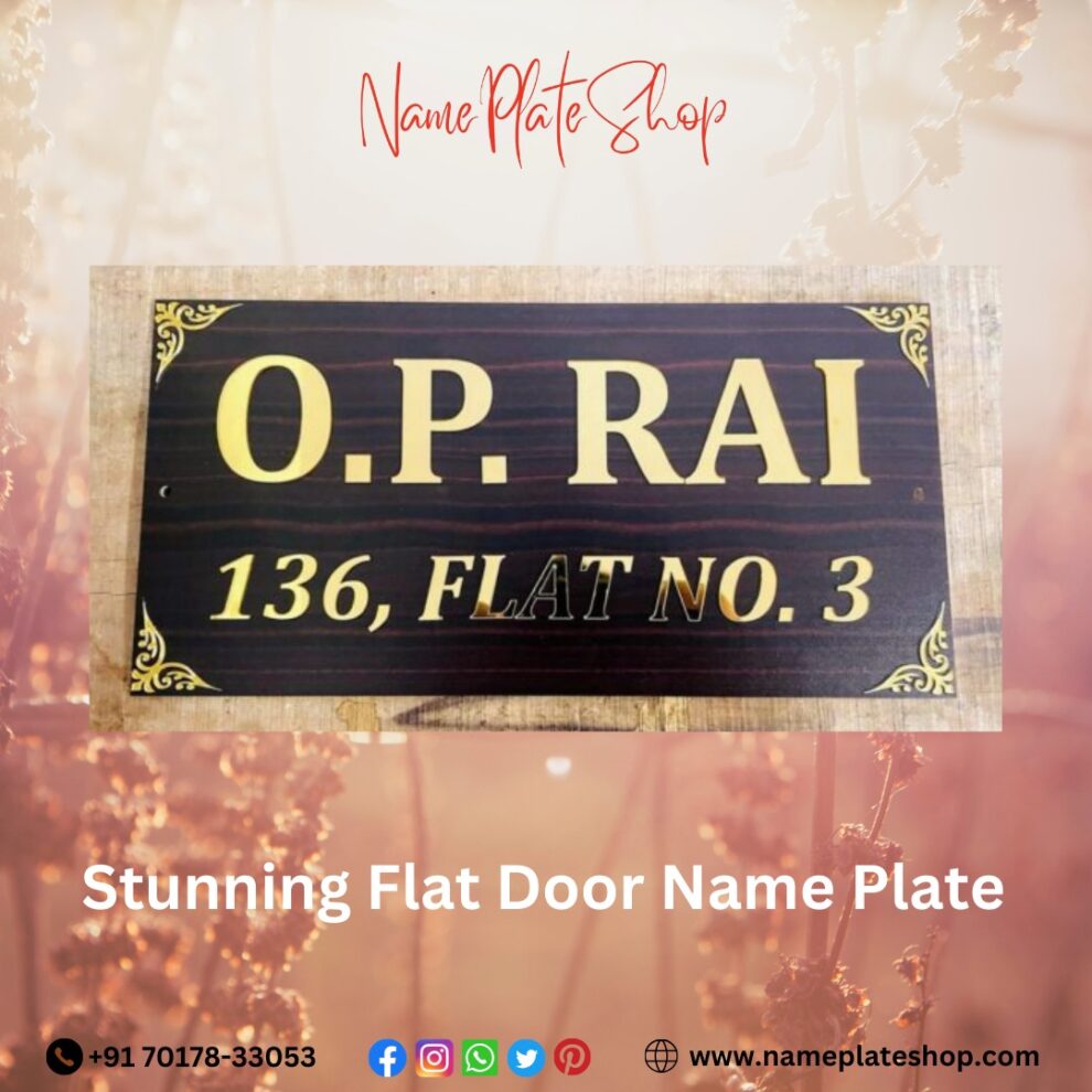 Stunning Flat Door Name Plates - Stylish Home Identification