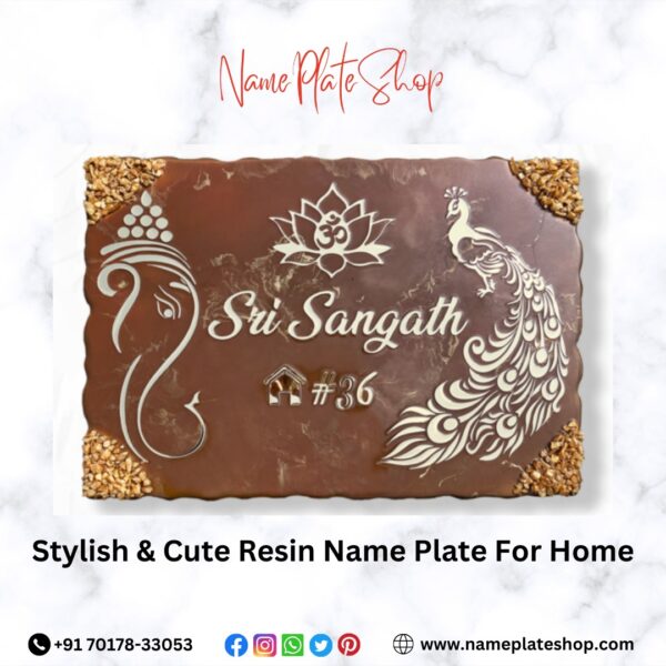 Stylish Resin Name Plate For Home - Add a Touch of Elegance