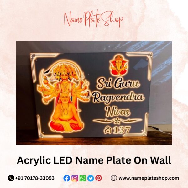 Acrylic LED Name Plates - Illuminate Your Home with Style