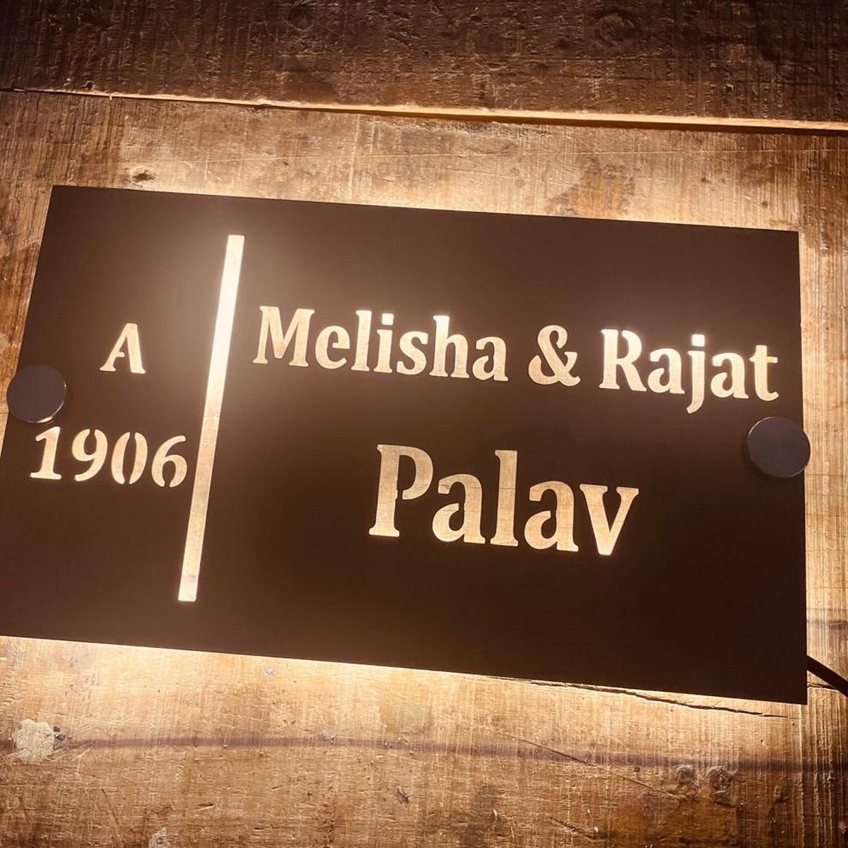 Vintage Stainless Steel LED Name Plate | NamePlateShop