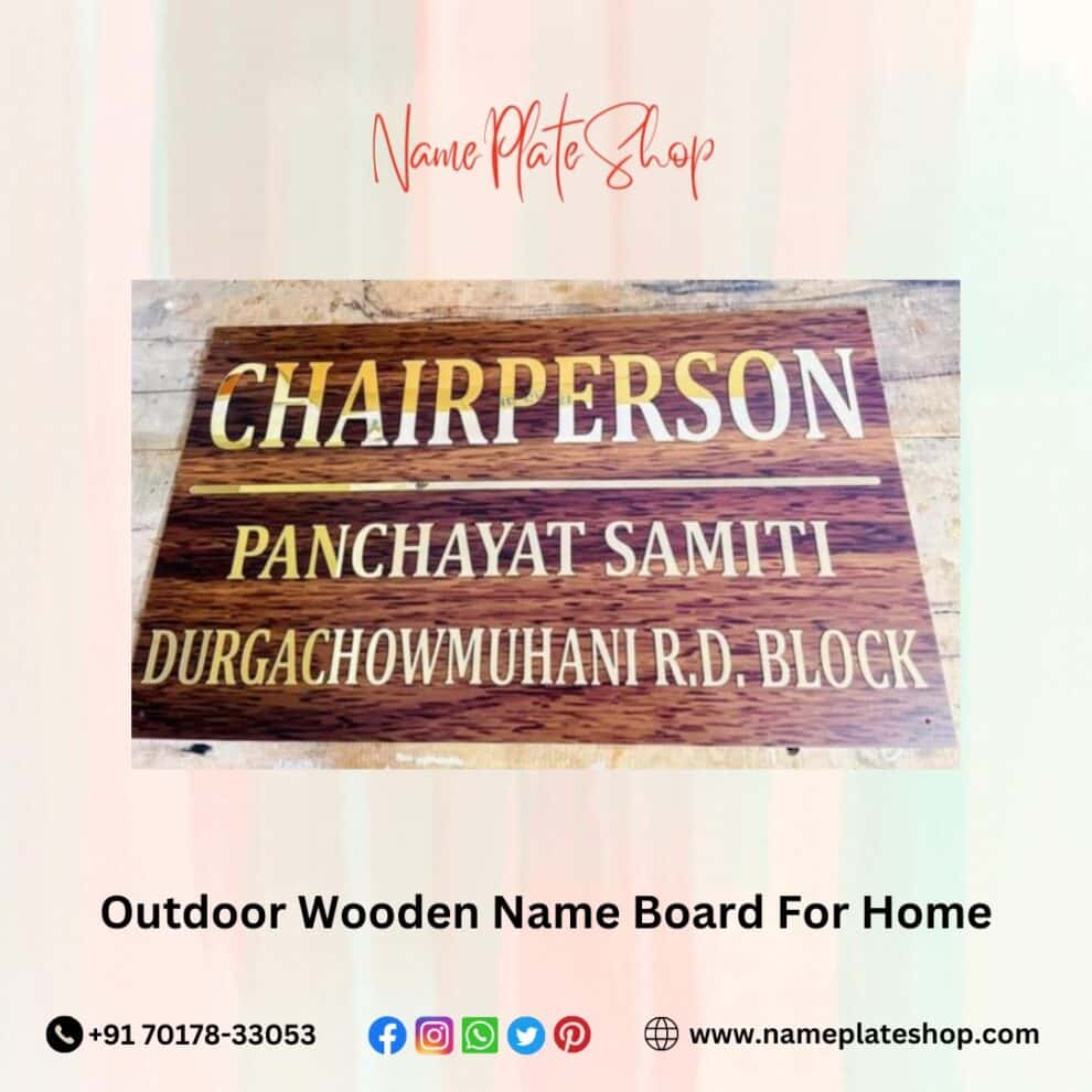 Outdoor Wooden Name Board for Home | Make a Statement