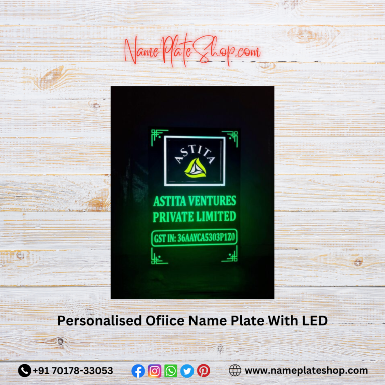 Custom LED Name Plates | Illuminate Your Workspace
