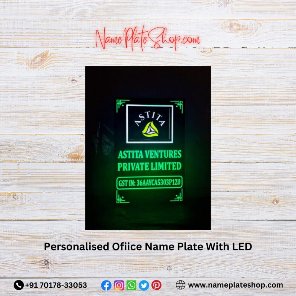 Custom LED Name Plates | Illuminate Your Workspace