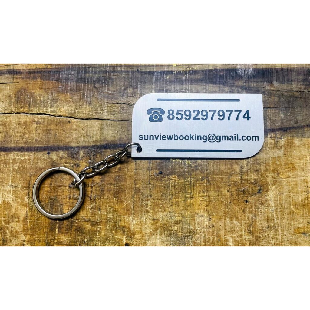 Stainless Steel Laser Engraved Key Chain | Front Back