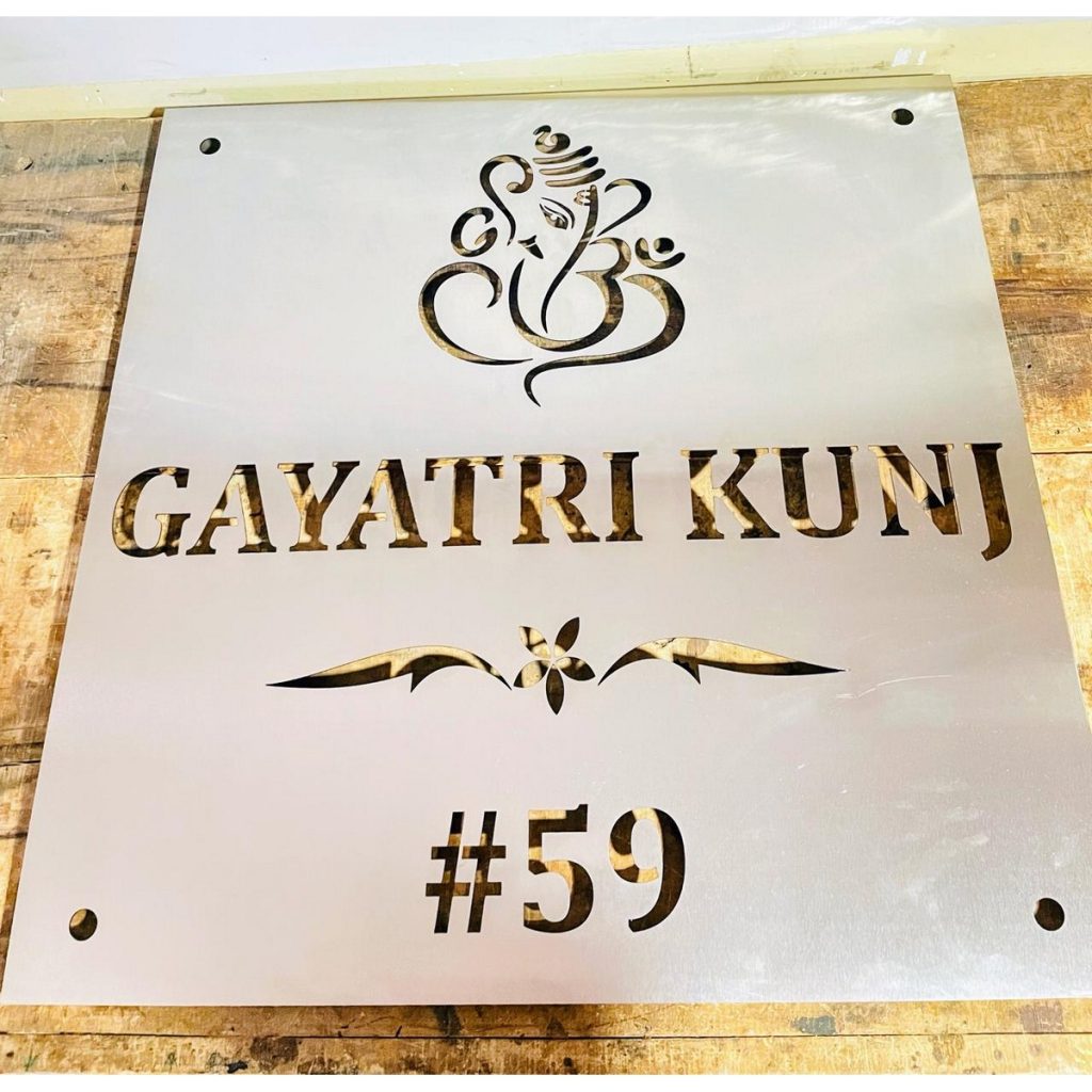 Stainless Steel Waterproof Led Name Plate | Villa Designed