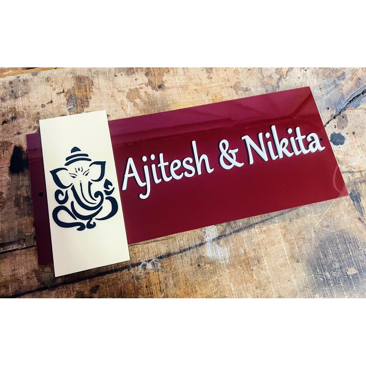 Embossed Letters Home Name Plate – Acrylic Designed