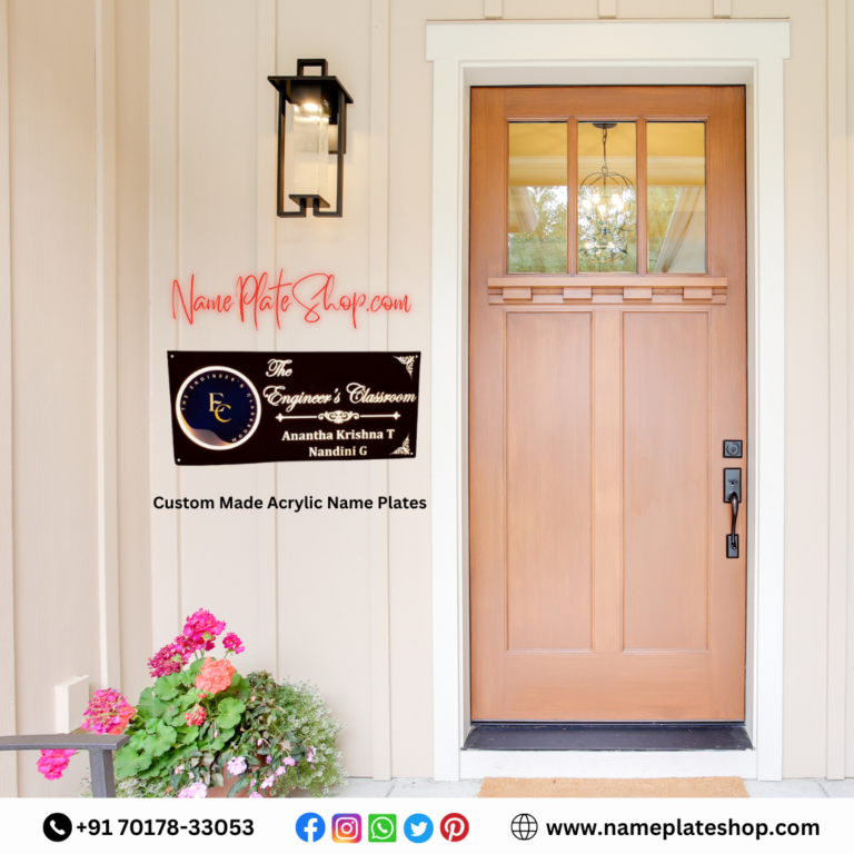 Custom Acrylic Name Plates | Enhance Your Home Entrance