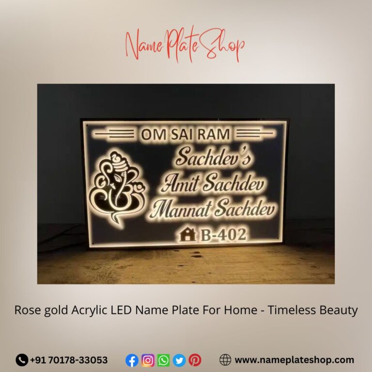 Acrylic LED Name Plate | Enhance Your Home’s Entrance