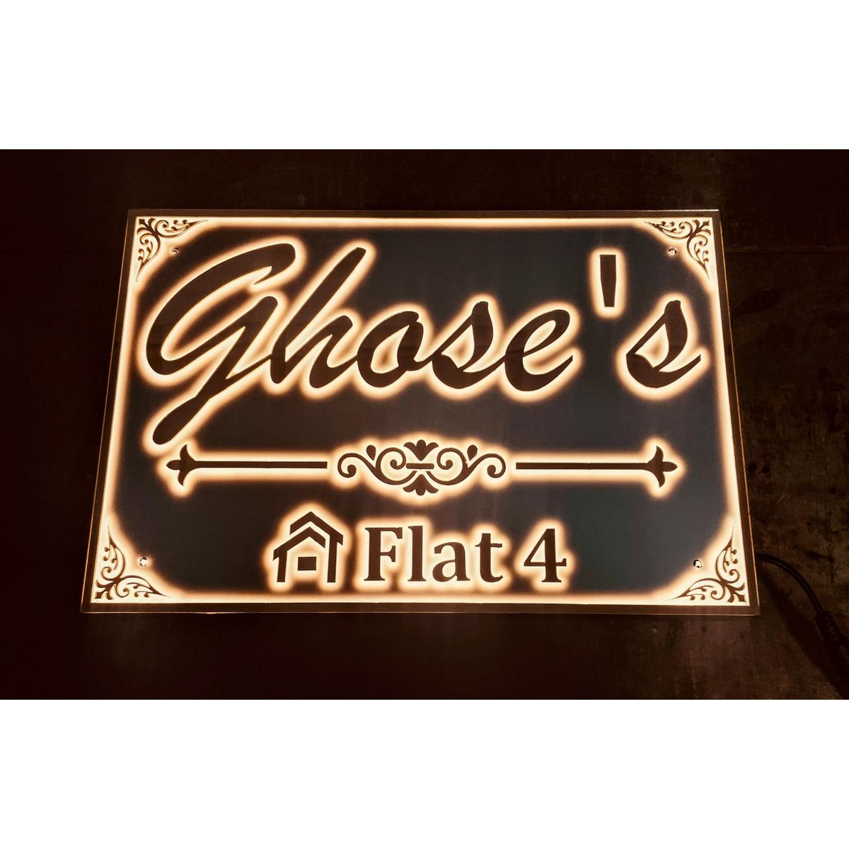 Modern LED Name Plate for Home | Nameplate Shop
