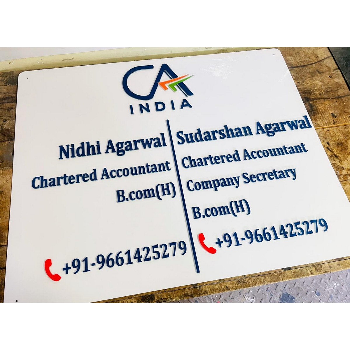 Chartered Accountant Acrylic Name Plate – Professional