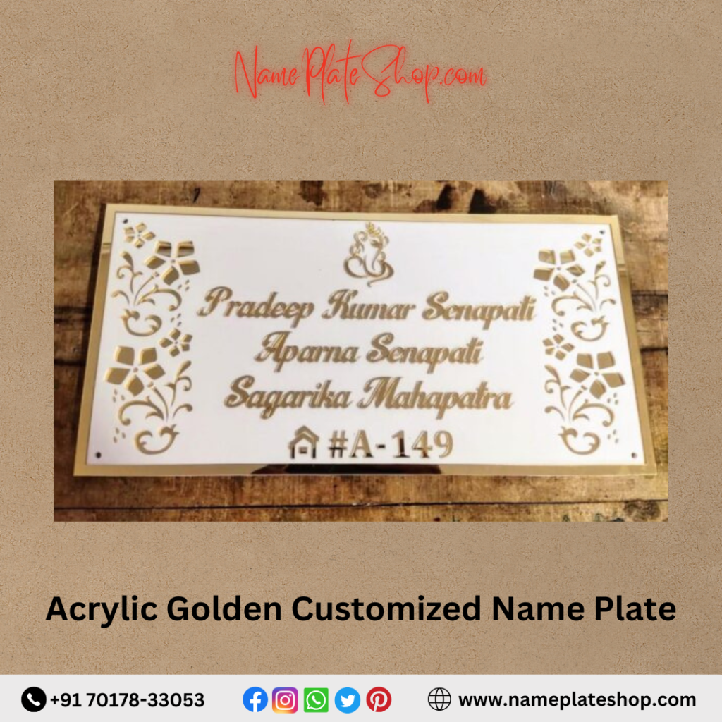 Golden Customized Name Plate – Elegance Meet Personalization