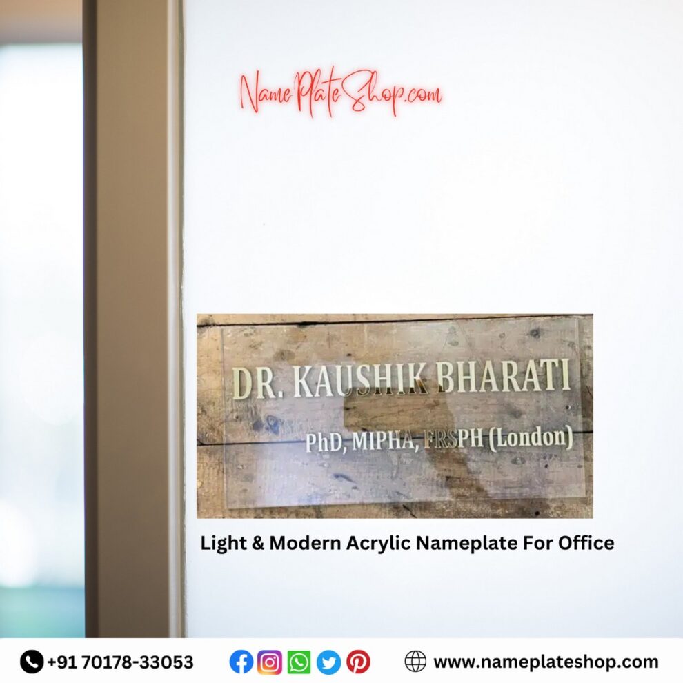Modern Acrylic Nameplate for Office | Elevate Your Workspace