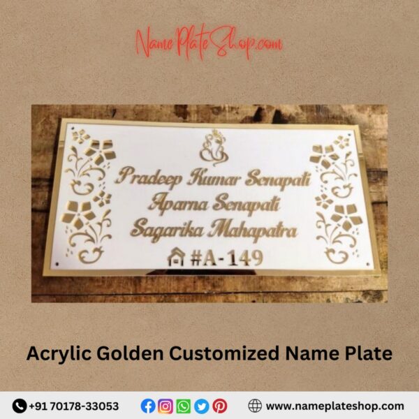 Golden Customized Name Plate – Elegance Meet Personalization