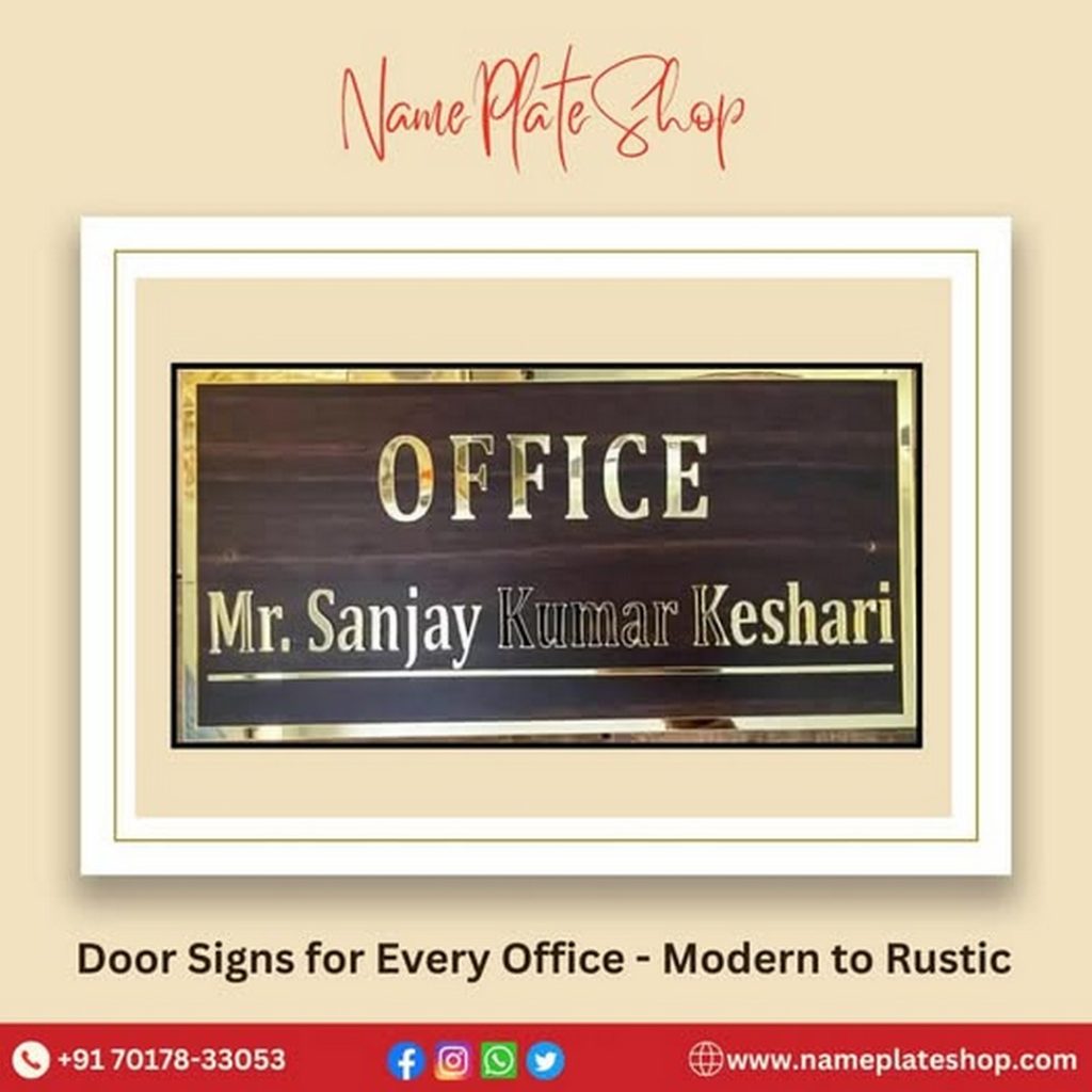 Elegant Office Door Nameplates – Modern to Rustic