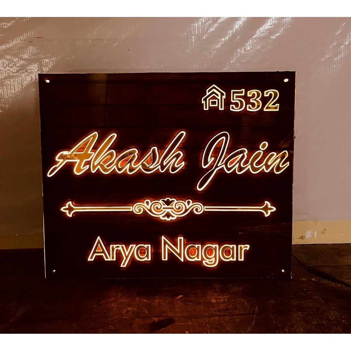 Stylish Acrylic LED Name Plate | Illuminate Your Home