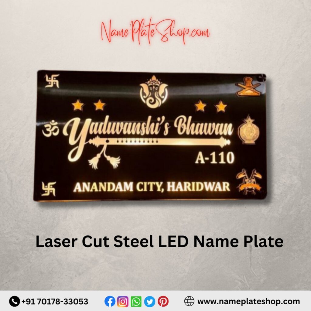 Laser Cut Steel LED Name Plate – A Illuminated Entrance