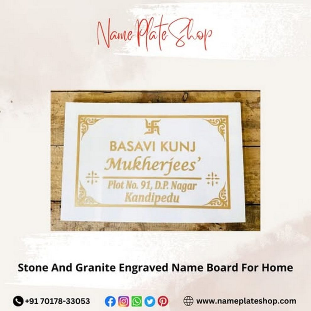 Stone and Granite Engraved Name Board – Elegant and Durable