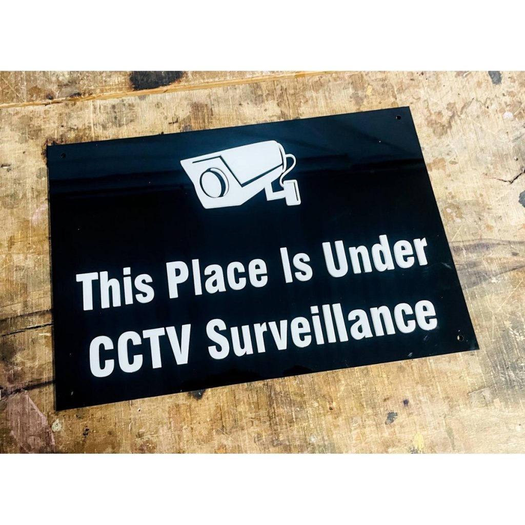 Acrylic Embossed Letters CCTV Name Plate | Beautiful Design