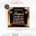 Waterproof LED Name Plate | Stainless Steel CNC Laser Cut